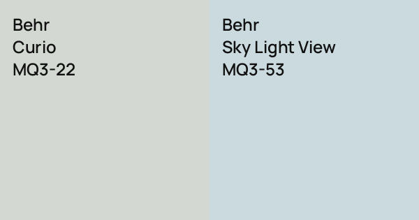 Behr Curio vs. Behr Sky Light View comparison
