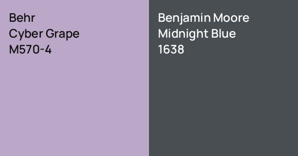 Behr Cyber Grape vs. Benjamin Moore Midnight Blue comparison