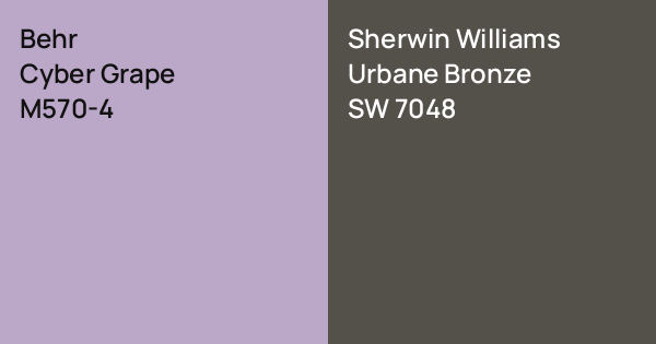 Behr Cyber Grape vs. Sherwin Williams Urbane Bronze comparison
