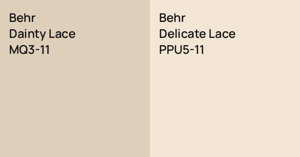 Behr Dainty Lace vs. Behr Delicate Lace comparison