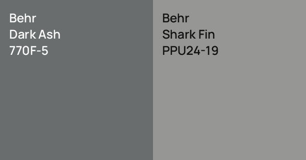 Behr Dark Ash vs. Behr Shark Fin comparison