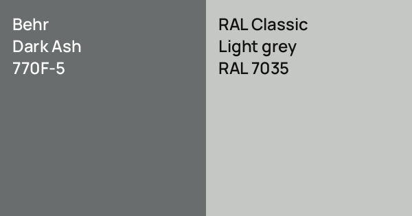 Behr Dark Ash vs. RAL Classic Light grey comparison