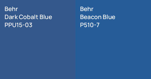 Behr Dark Cobalt Blue vs. Behr Beacon Blue comparison