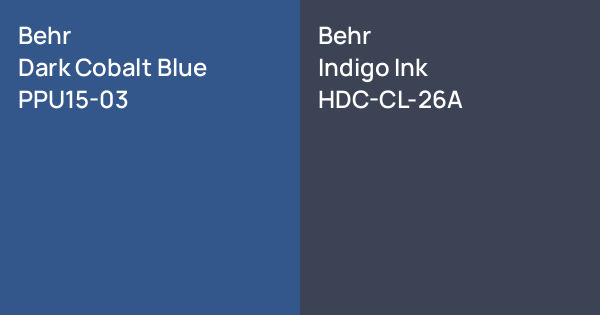 Behr Dark Cobalt Blue vs. Behr Indigo Ink comparison