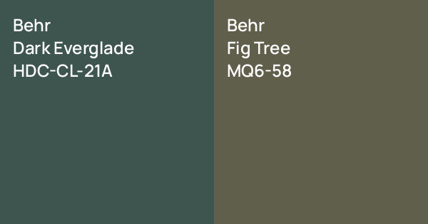 Behr Dark Everglade vs. Behr Fig Tree comparison