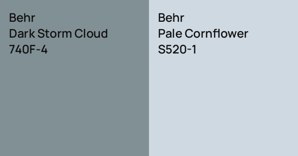 Behr Dark Storm Cloud vs. Behr Pale Cornflower comparison