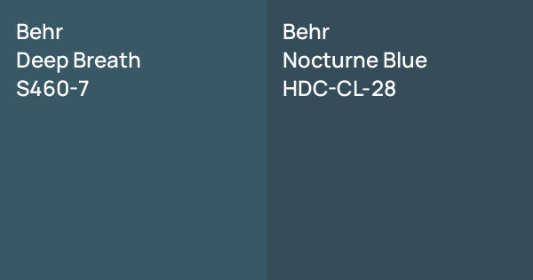 Behr Deep Breath vs. Behr Nocturne Blue comparison