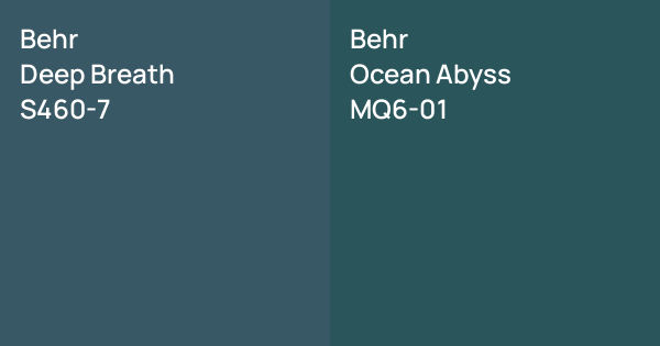 Behr Deep Breath vs. Behr Ocean Abyss comparison