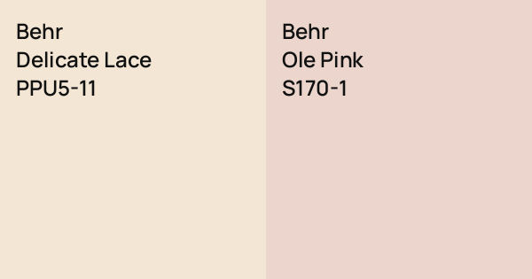 Behr Delicate Lace vs. Behr Ole Pink comparison