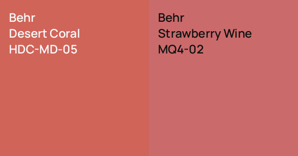 Behr Desert Coral vs. Behr Strawberry Wine comparison
