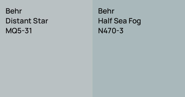 Behr Distant Star vs. Behr Half Sea Fog comparison