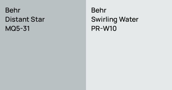 Behr Distant Star vs. Behr Swirling Water comparison