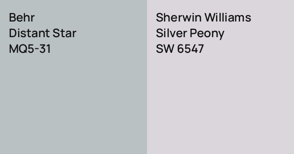 Behr Distant Star vs. Sherwin Williams Silver Peony comparison