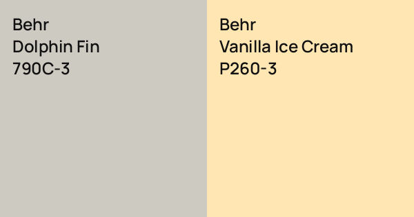 Behr Dolphin Fin vs. Behr Vanilla Ice Cream comparison