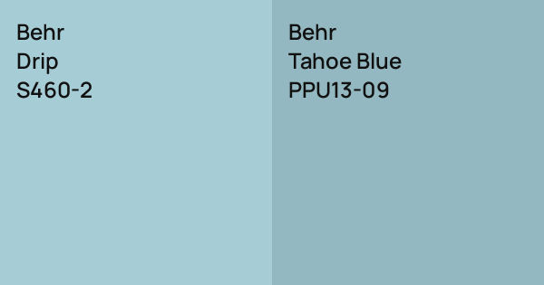 Behr Drip vs. Behr Tahoe Blue comparison