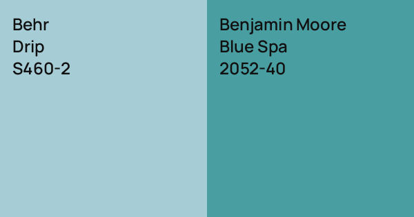 Behr Drip vs. Benjamin Moore Blue Spa comparison