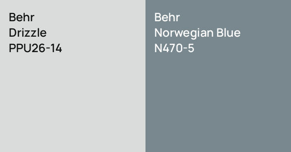Behr Drizzle vs. Behr Norwegian Blue comparison