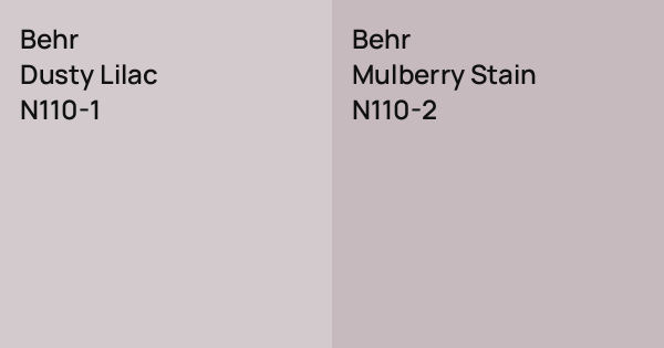 Behr Dusty Lilac vs. Behr Mulberry Stain comparison