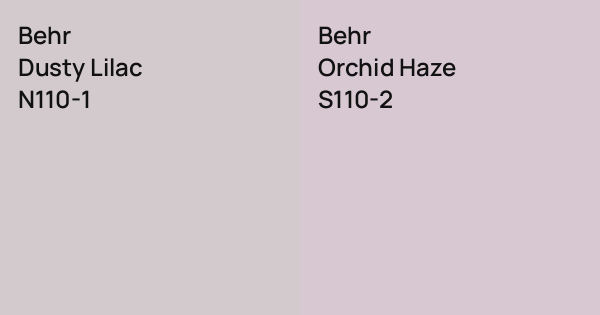 Behr Dusty Lilac vs. Behr Orchid Haze comparison
