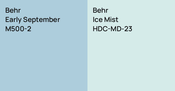 Behr Early September vs. Behr Ice Mist comparison