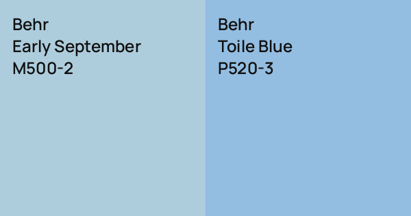 Behr Early September vs. Behr Toile Blue comparison