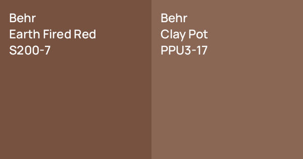 Behr Earth Fired Red vs. Behr Clay Pot comparison