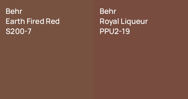 Behr Earth Fired Red vs. Behr Royal Liqueur comparison