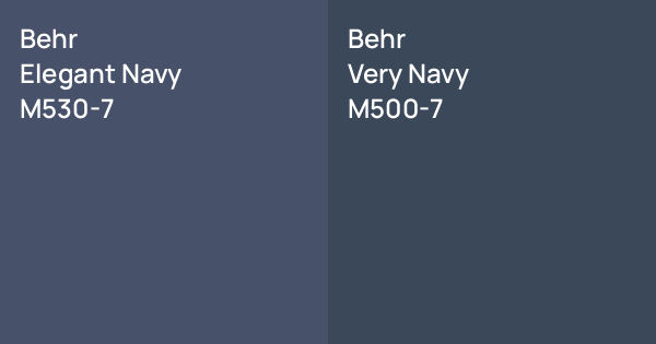 Behr Elegant Navy vs. Behr Very Navy comparison