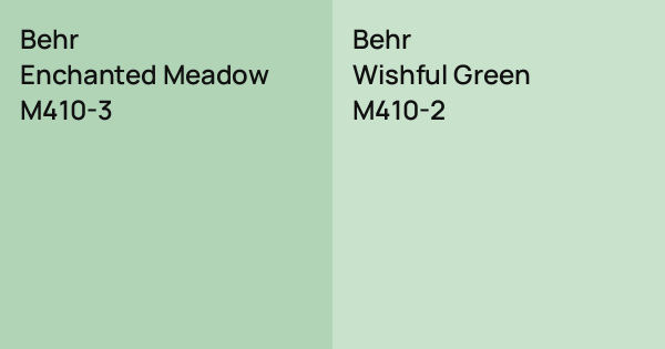 Behr Enchanted Meadow vs. Behr Wishful Green comparison