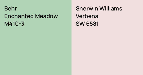 Behr Enchanted Meadow vs. Sherwin Williams Verbena comparison