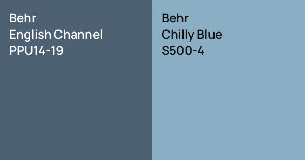 Behr English Channel vs. Behr Chilly Blue comparison