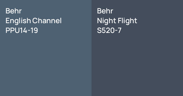 Behr English Channel vs. Behr Night Flight comparison