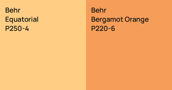 Behr Equatorial vs. Behr Bergamot Orange comparison
