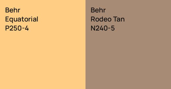 Behr Equatorial vs. Behr Rodeo Tan comparison