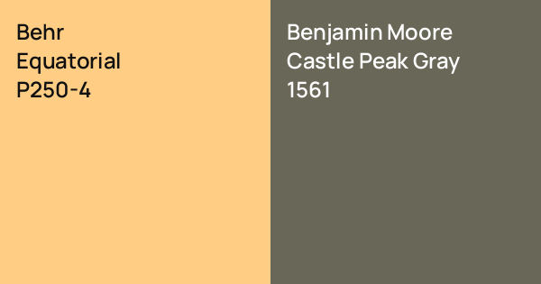 Behr Equatorial vs. Benjamin Moore Castle Peak Gray comparison
