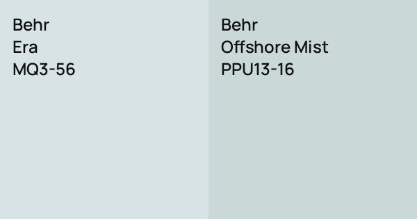 Behr Era vs. Behr Offshore Mist comparison