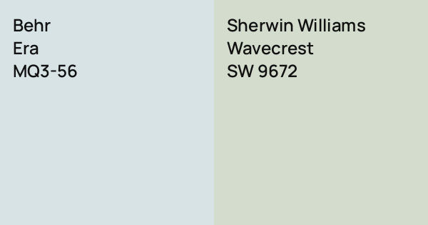 Behr Era vs. Sherwin Williams Wavecrest comparison