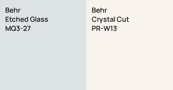 Behr Etched Glass vs. Behr Crystal Cut comparison