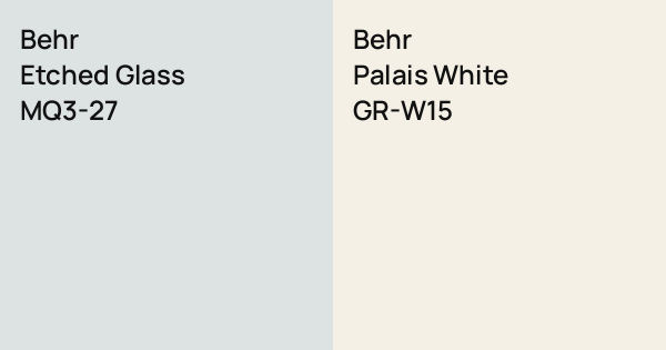 Behr Etched Glass vs. Behr Palais White comparison