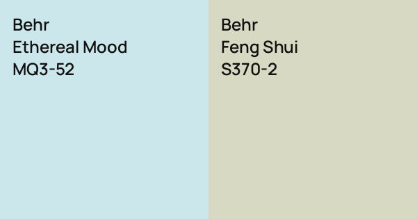 Behr Ethereal Mood vs. Behr Feng Shui comparison