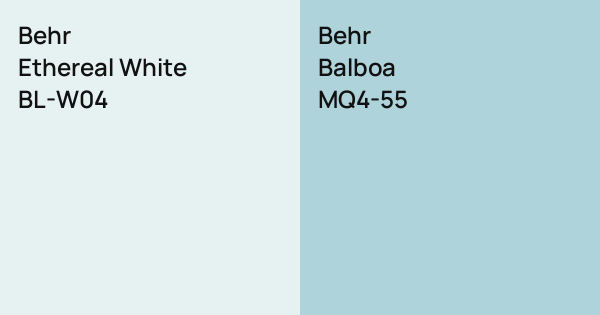 Behr Ethereal White vs. Behr Balboa comparison