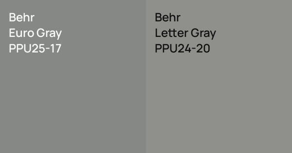 Behr Euro Gray vs. Behr Letter Gray comparison