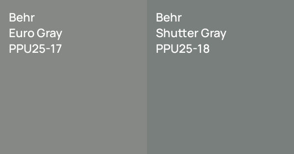 Behr Euro Gray vs. Behr Shutter Gray comparison