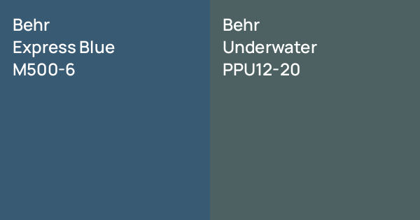 Behr Express Blue vs. Behr Underwater comparison