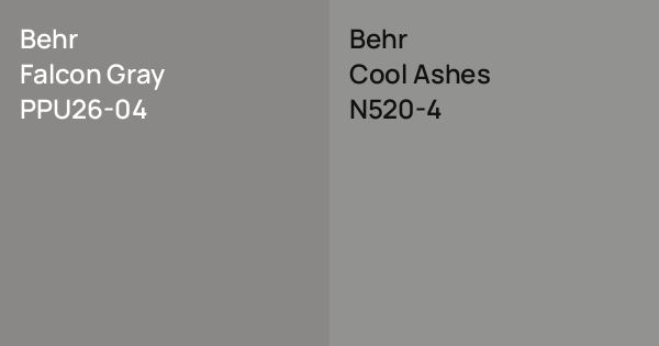 Behr Falcon Gray vs. Behr Cool Ashes comparison