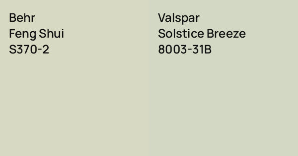Behr Feng Shui vs. Valspar Solstice Breeze comparison