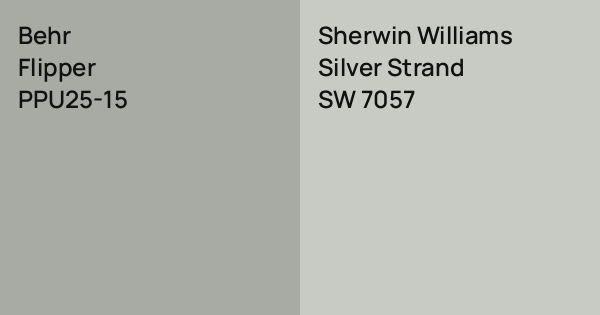 Behr Flipper vs. Sherwin Williams Silver Strand comparison