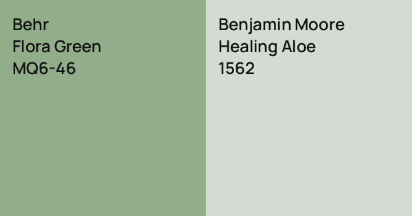 Behr Flora Green vs. Benjamin Moore Healing Aloe comparison