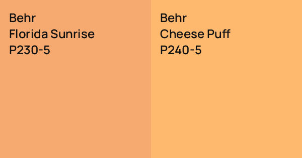 Behr Florida Sunrise vs. Behr Cheese Puff comparison
