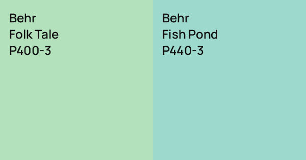 Behr Folk Tale vs. Behr Fish Pond comparison